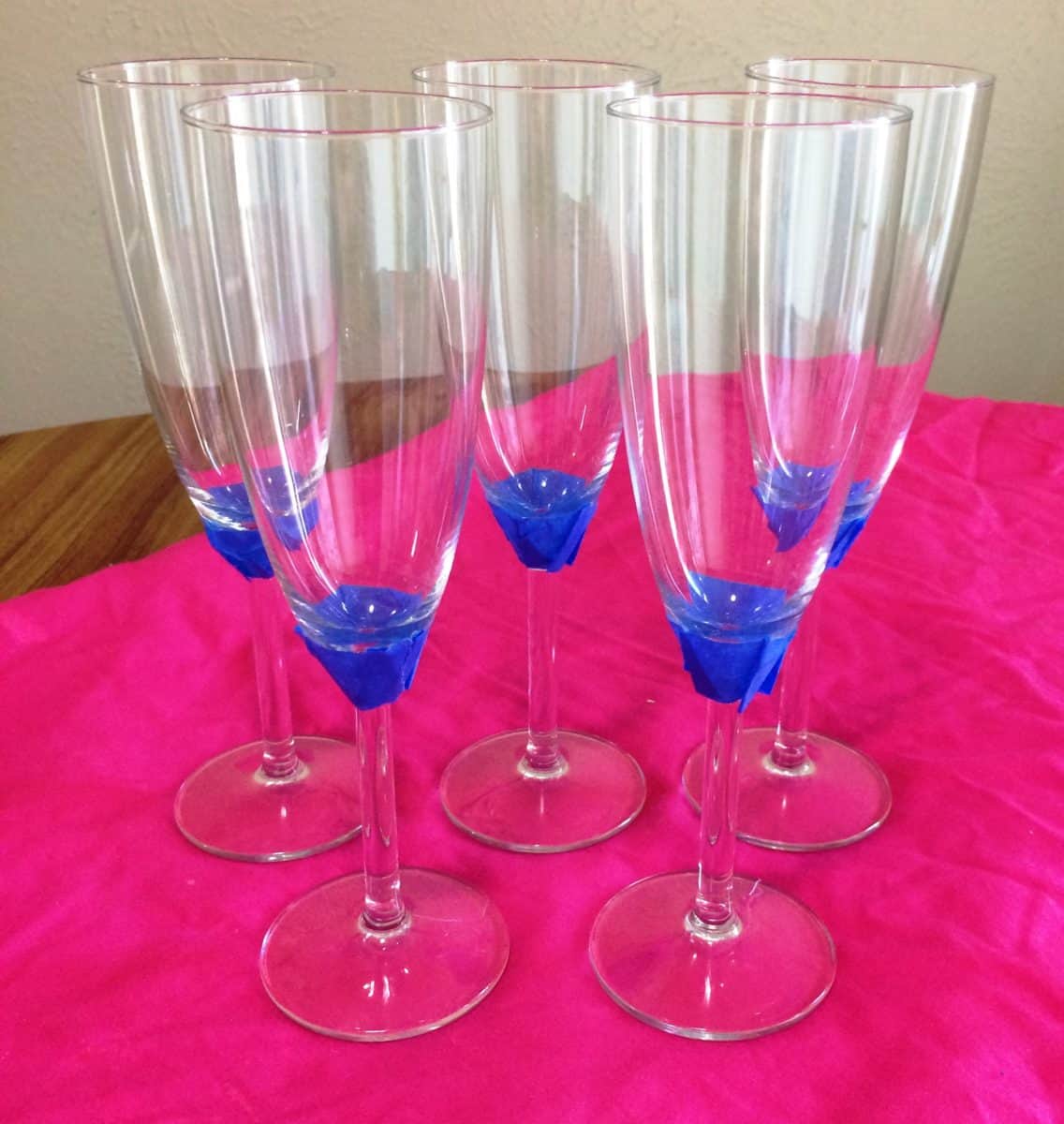 Simple DIY Bridal Shower Glitter Champagne Flutes