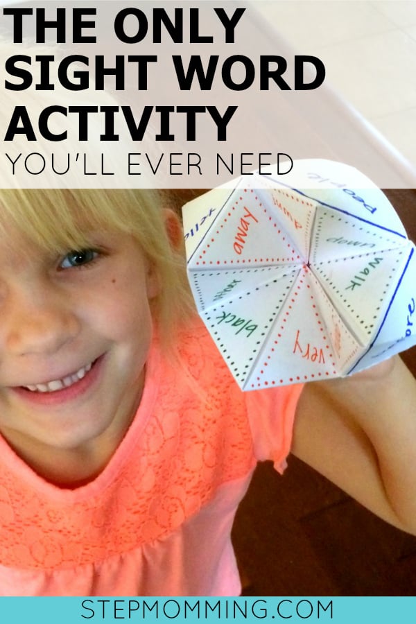 Learning Sight Words with a Cootie Catcher / Fortune Teller